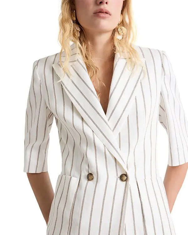 Marella Gondola Striped Blazer - White