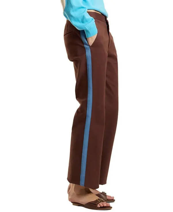 Cynthia Rowley Cotton Cropped Flared Pants - Brown