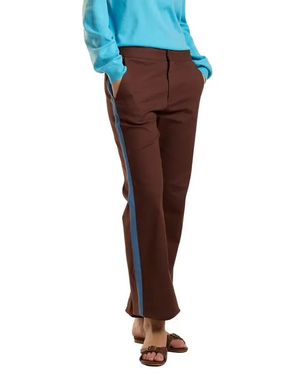 Cynthia Rowley Cotton Cropped Flared Pants - Brown