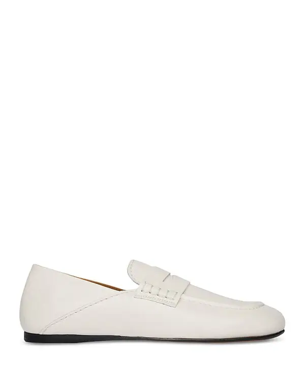 Sandro Sailor Leather Loafer Flats - White