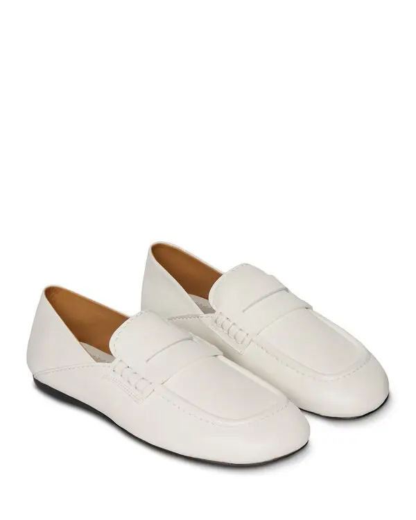 Sandro Sailor Leather Loafer Flats - White