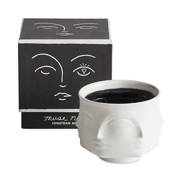 Jonathan Adler Muse Noir Ceramic Candle - White