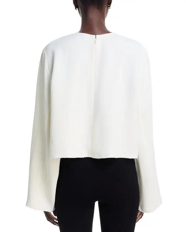 TOTEME Cropped Sable Blouse - Macadamia