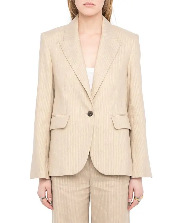 Zadig&Voltaire Vavy Tailleur Pinstripe Blazer - Cookie
