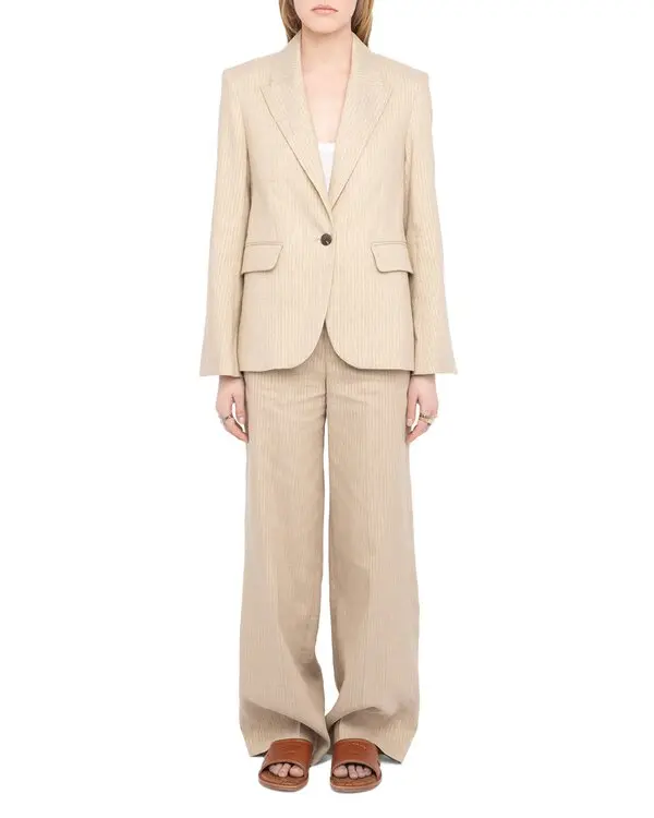 Zadig&Voltaire Vavy Tailleur Pinstripe Blazer - Cookie