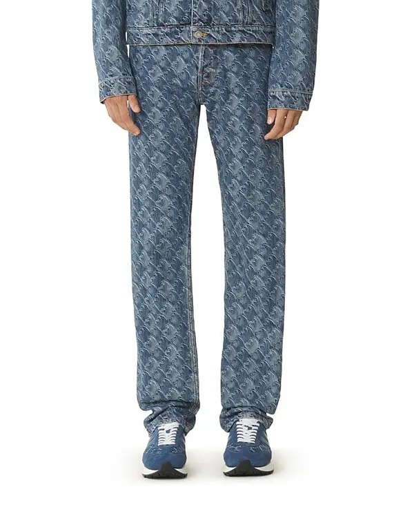 LANVIN Lunar Year Jacquard Denim Pants - Medium Blue