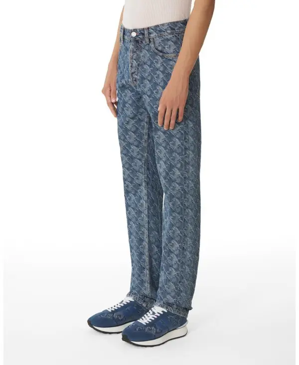 LANVIN Lunar Year Jacquard Denim Pants - Medium Blue