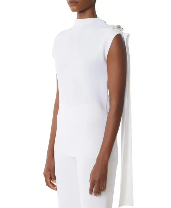 LANVIN Viscose Knit Top - White.