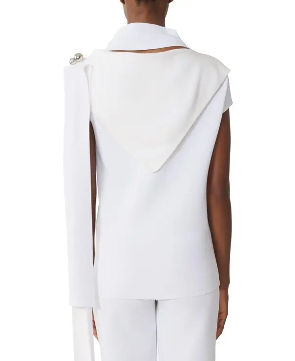 LANVIN Viscose Knit Top - White.
