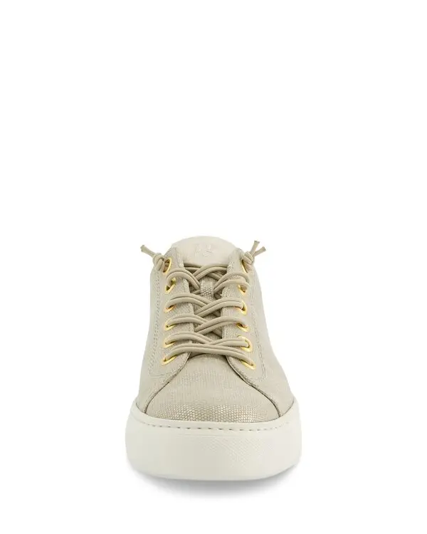 Paul Green Dixie Lace Up Sneakers - Shell Metallic Canvas