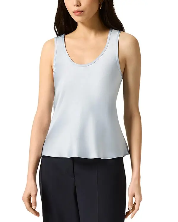 ARGENT Silk Tank Top - Maya Blue