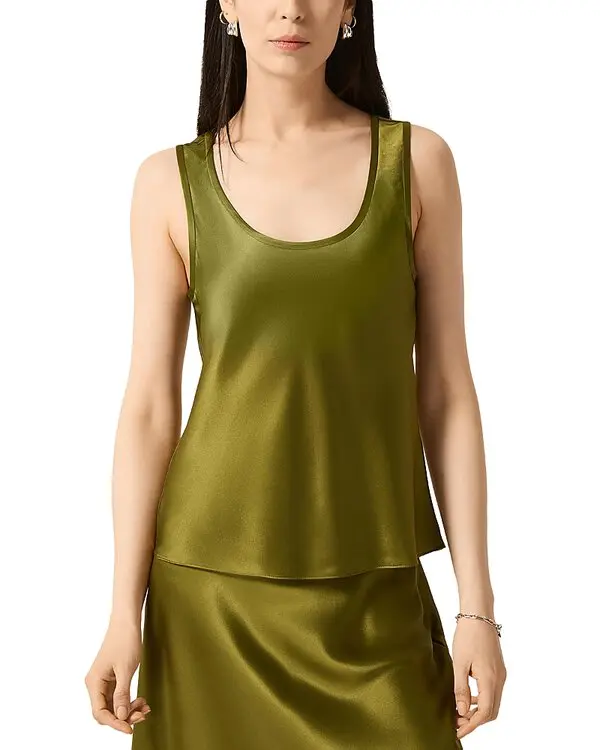 ARGENT Silk Tank Top - Pickle