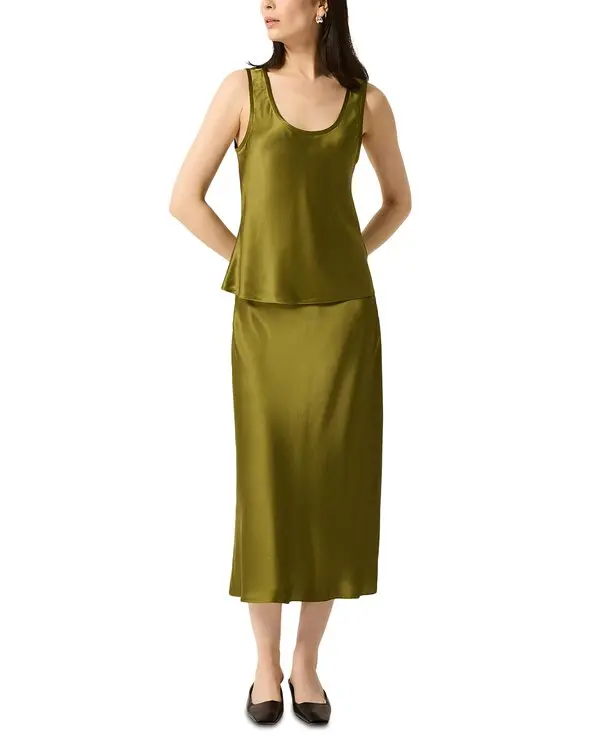 ARGENT Silk Tank Top - Pickle