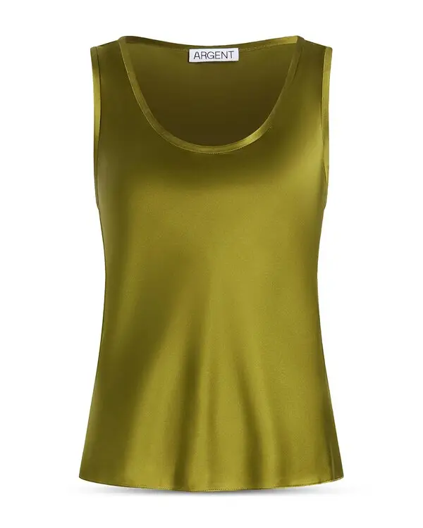 ARGENT Silk Tank Top - Pickle
