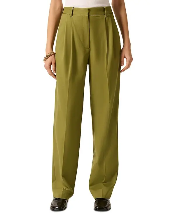 ARGENT Pleated Tapered Trousers - Pickle