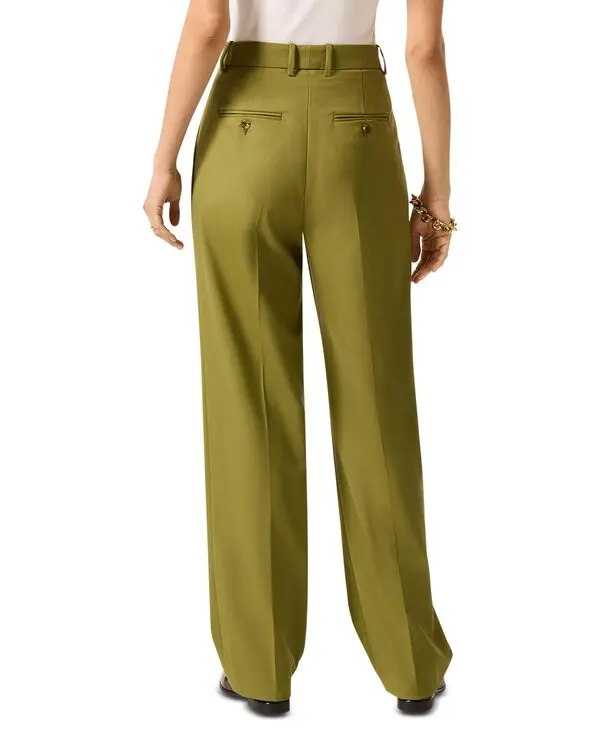 ARGENT Pleated Tapered Trousers - Pickle