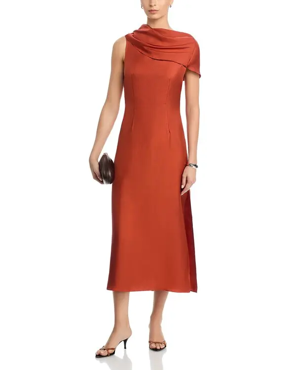 ARGENT Silk Funnel Neck Dress