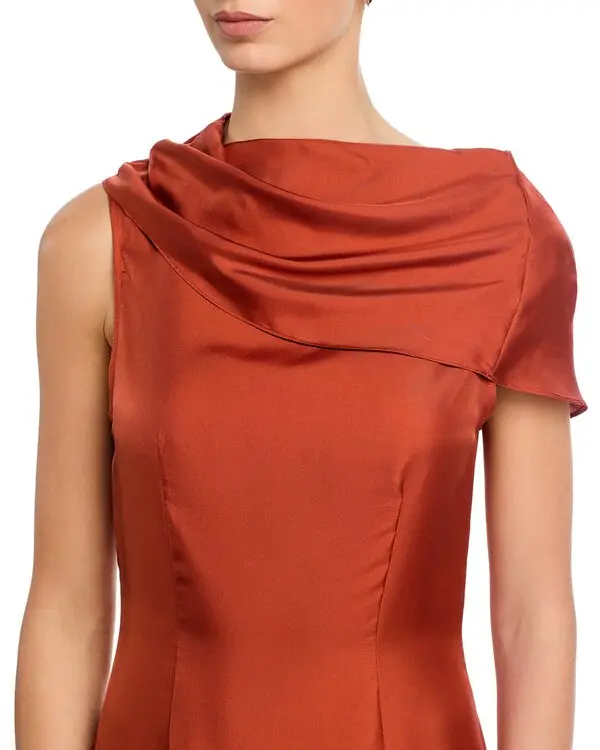 ARGENT Silk Funnel Neck Dress