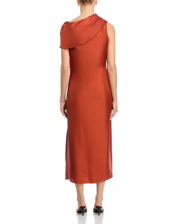 ARGENT Silk Funnel Neck Dress