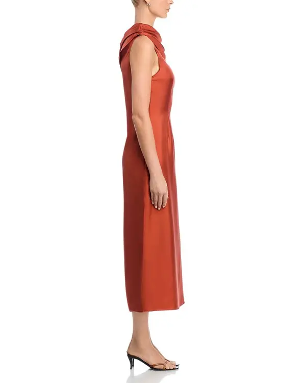 ARGENT Silk Funnel Neck Dress