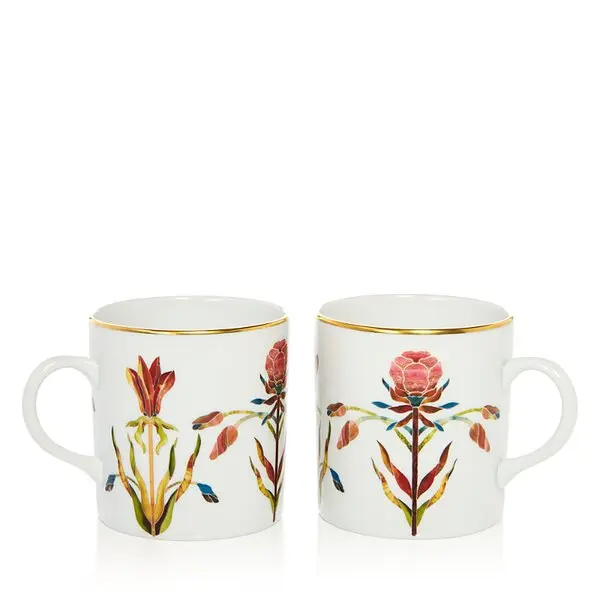 L'Objet Porcelain Mug, Set Of 2 - No Color