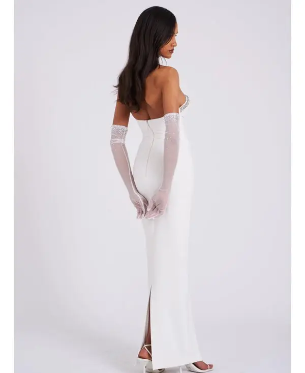 MISS CIRCLE NEW YORK Izzy Crystal Opera-length Gloves