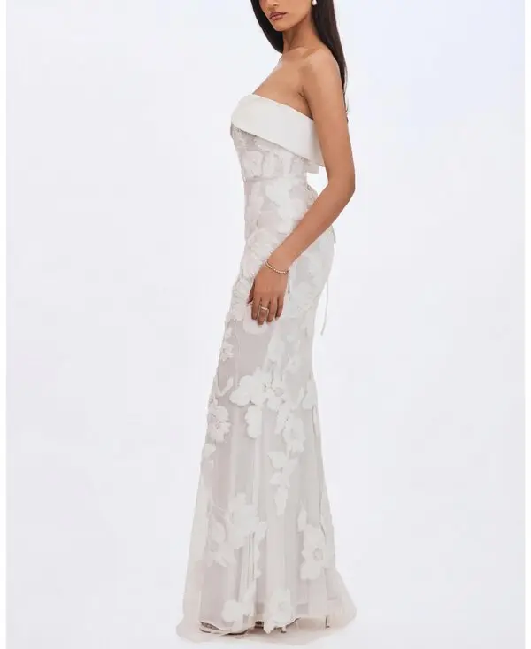 MISS CIRCLE NEW YORK Raphaela Floral Strapless Mermaid Wedding Dress