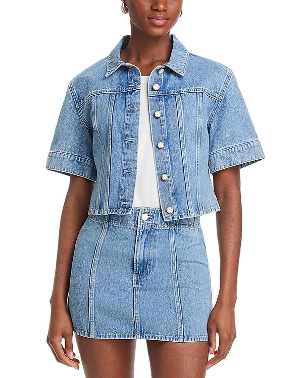Veronica Beard Malcom Denim Jacket - Silver Dust