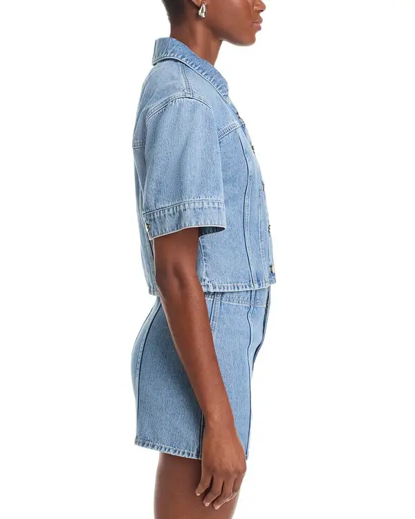 Veronica Beard Malcom Denim Jacket - Silver Dust