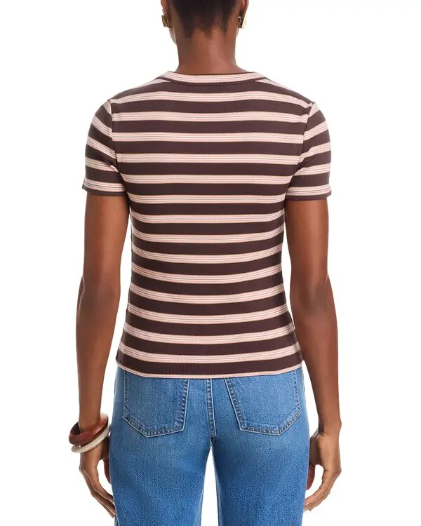 Veronica Beard Pruitt Tee - Brown Stripe