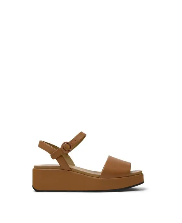Camper Misia Leather Flatform Sandals - Brown