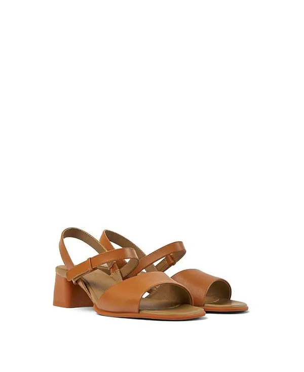 Camper Katie Leather Two-strap Sandal - Brown
