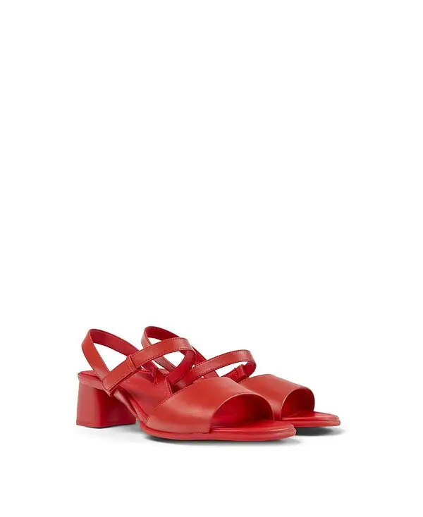 Camper Katie Leather Two-strap Sandal - Red