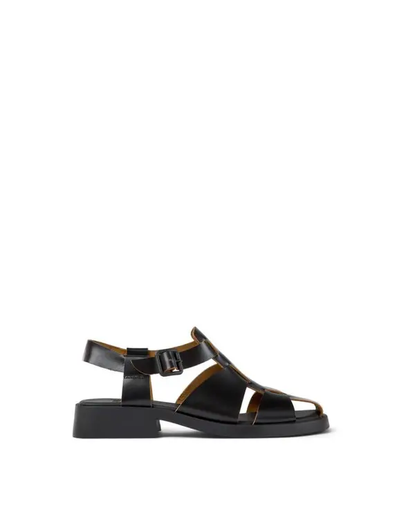 Camper Dana Leather Fisherman Sandal - Black