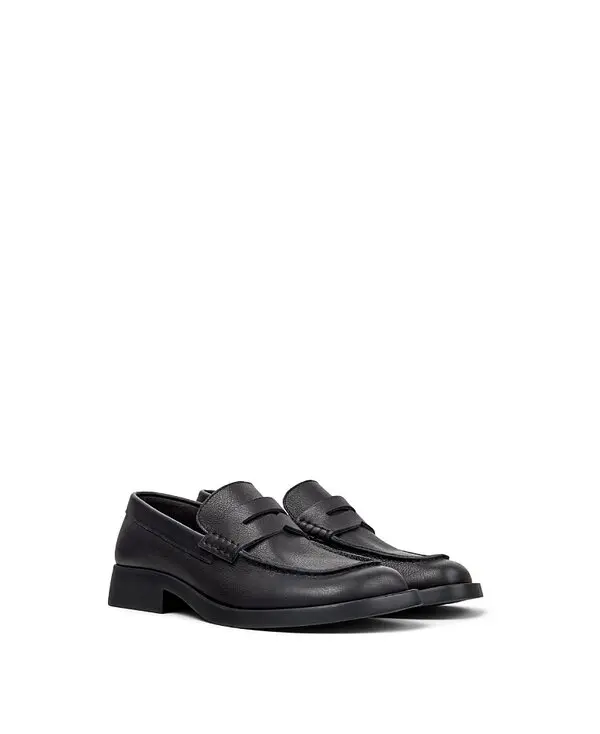 Camper Leather Moccasin Loafer - Black
