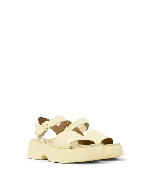 Camper Tasha Leather Strap Sandal - Yellow