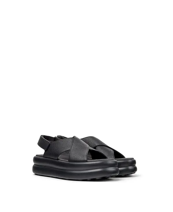 Camper Pelotas Flota Up Leather X-strap Sandal - Black