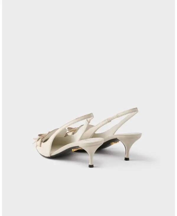 Prada Leather Slingback Pumps - Neutral