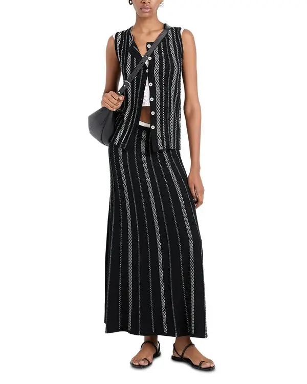 Proenza Schouler White Label Alyna Textured Vest - Black/white
