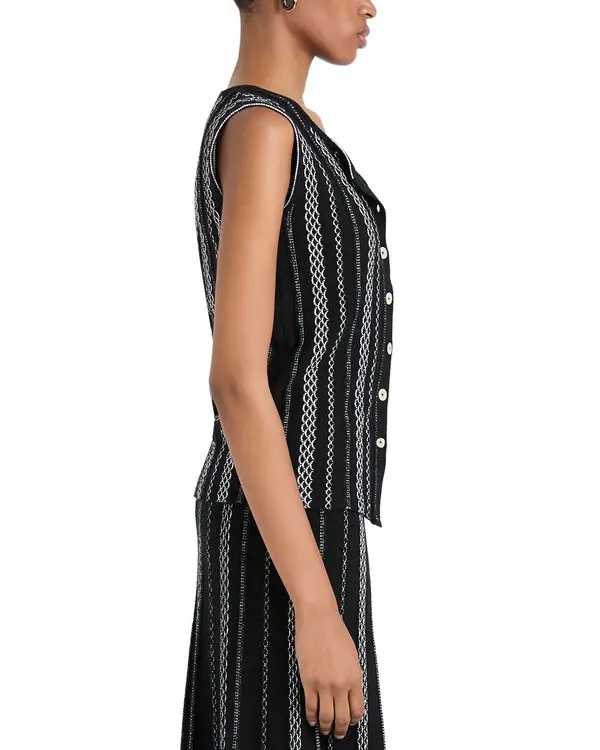 Proenza Schouler White Label Alyna Textured Vest - Black/white