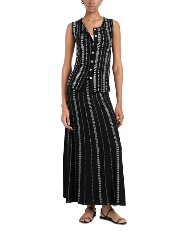 Proenza Schouler White Label Alyna Textured Vest - Black/white