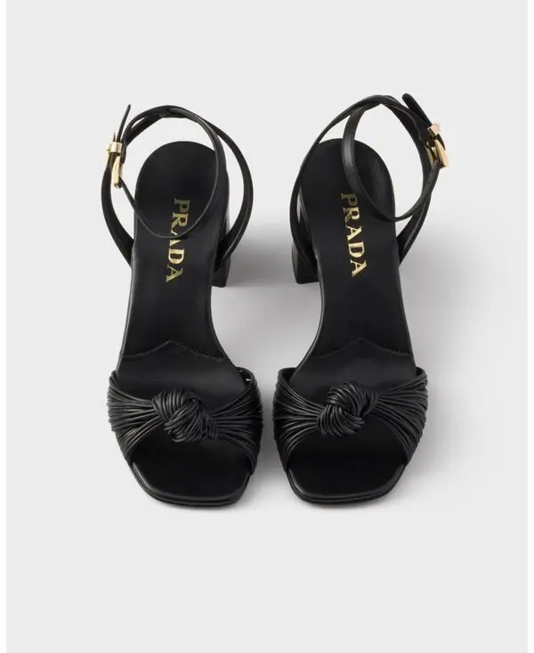 Prada Leather Sandals - Black