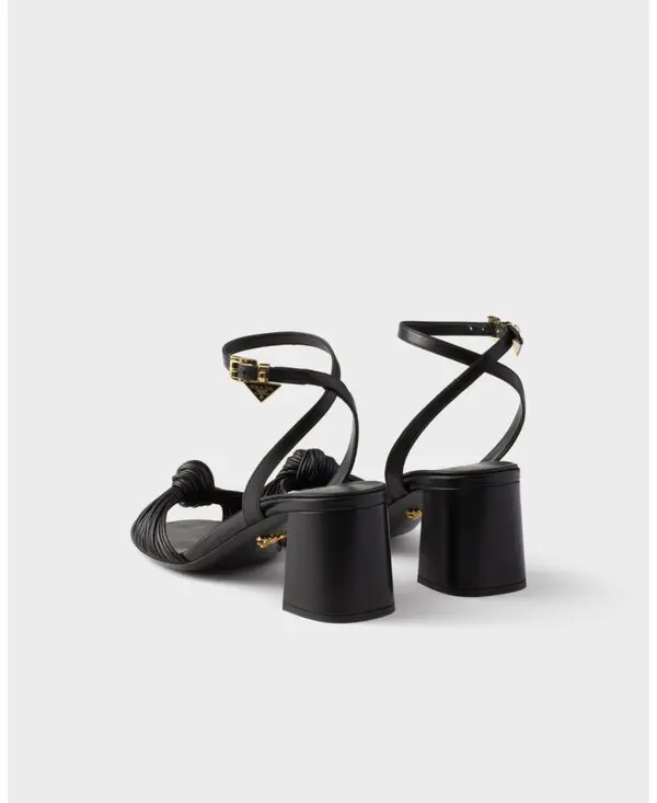 Prada Leather Sandals - Black