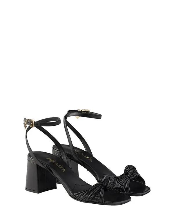 Prada Leather Sandals - Black