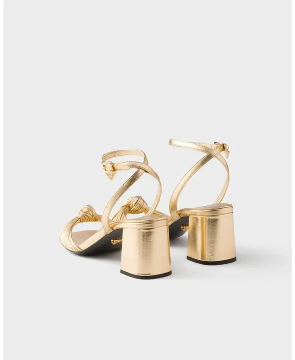 Prada Nappa Leather Sandals - Gold/silver