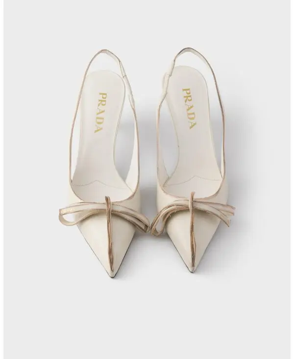 Prada Leather Slingback Pumps - Neutral