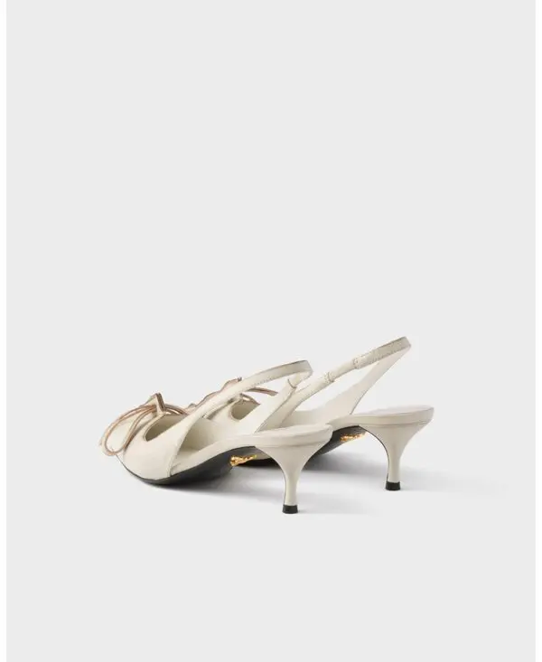 Prada Leather Slingback Pumps - Neutral
