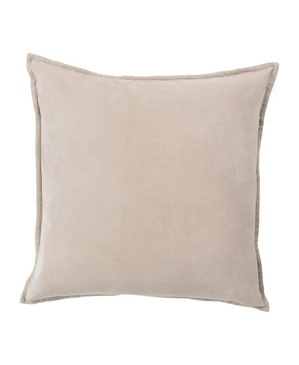 SURYA Cotton Velvet Decorative Pillow - Light Beige