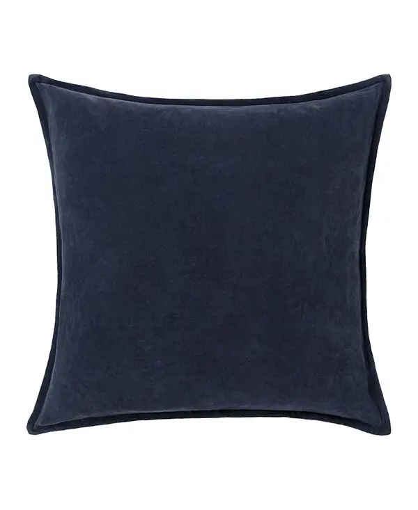 SURYA Cotton Velvet Decorative Pillow - Navy
