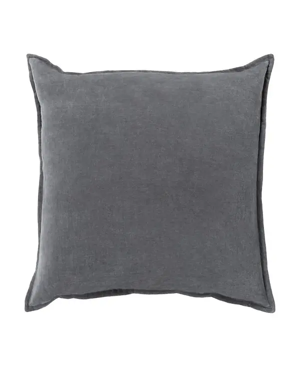 SURYA Cotton Velvet Decorative Pillow - Charcoal